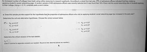 Solved Texts Find The Z Test Statistic Z Critical Value And P Value Determine The Null And