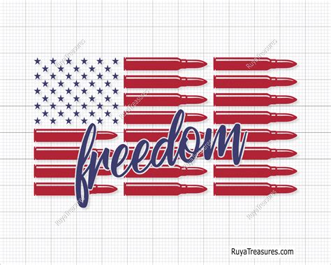 Freedom Bullets Flag Svg Usa Patriotic Bullet Flag Svg Gun Rights Sv