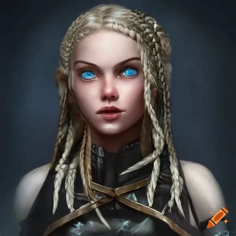Art Of Pale Female Fighter With Milky Blue Eyes And Blonde Hair In