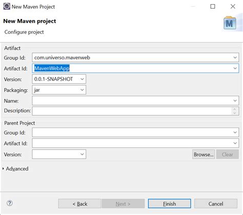 creación de proyecto maven web en eclipse