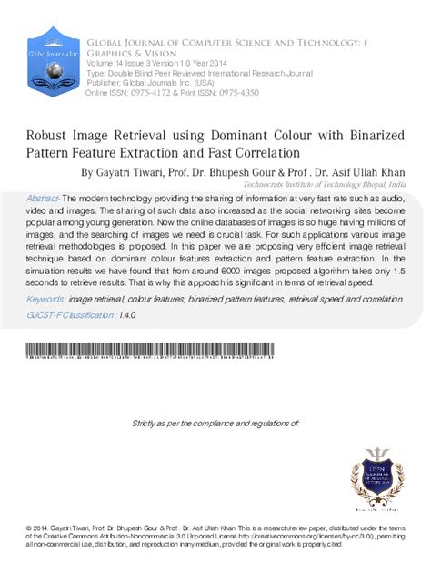 Pdf Robust Image Retrieval Using Dominant Colour With Binarized