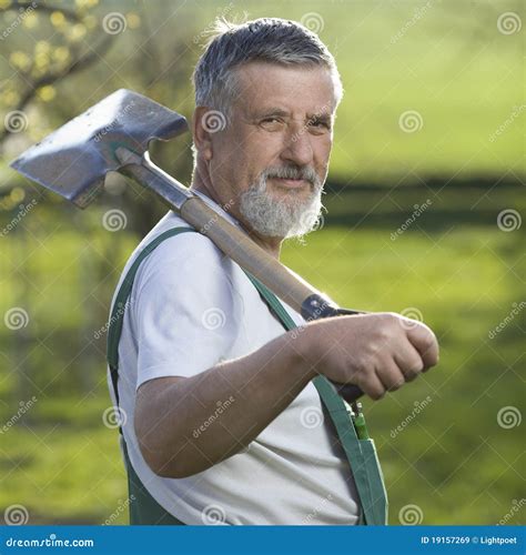 Portrait Of A Senior Man Gardening Stock Image Image Of Active