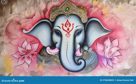 Hindu Mythology God Ganesh Created With Generative Ai Technology
