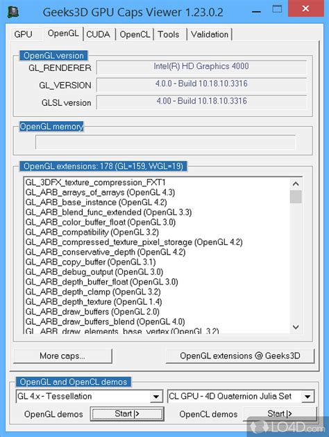 Gpu Caps Viewer Screenshots