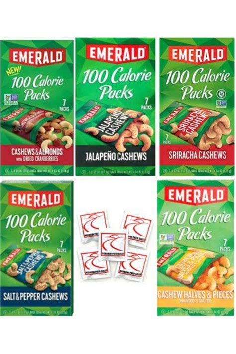 Emerald Nuts Calorie Variety Pack Of Emerald CASHEWS Different Flavors Bags Of Nuts