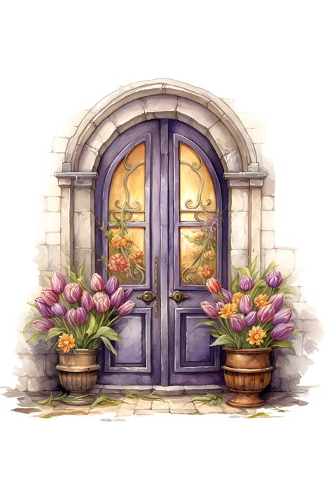 Tulips Тюльпаны PNG イラスト 窓 コラージュ