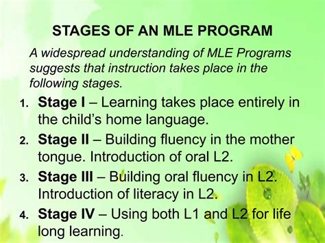 Mother Tongue Multilingual Education MTB MLE PPT