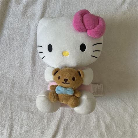 Hello Kitty Plushie Holding A Teddy Bear Licensed Depop