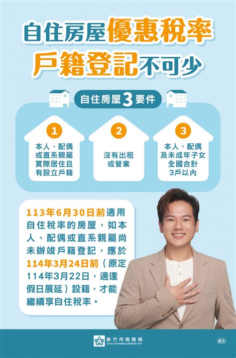 房屋稅差別稅率20設立戶籍新制 竹市稅務局提醒324最後申請期限 蕃新聞