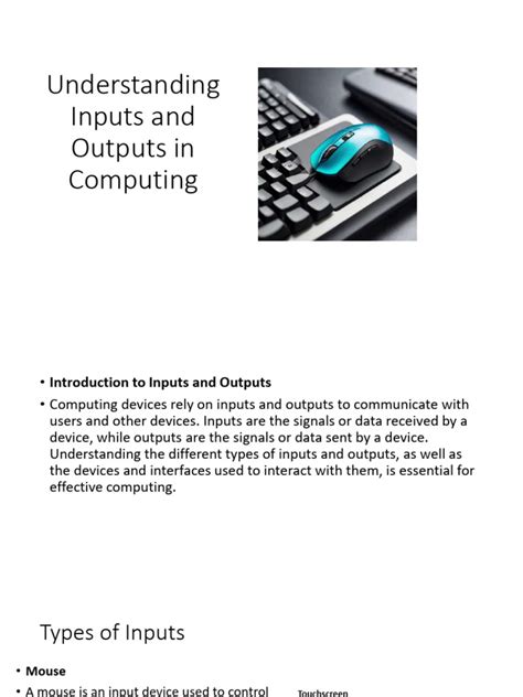 Understanding Inputs And Outputs In Computing Pdf Inputoutput Computer Keyboard