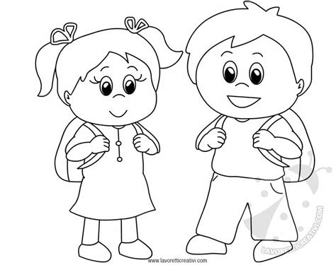 Bambini Vanno A Scuola Da Colorare Tutto Disegni Immagini Disegni