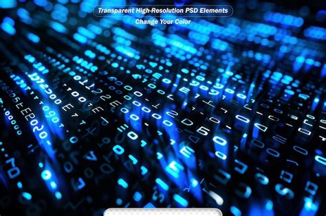 Premium PSD Conceptual Illustration Of A Computer Network With Zeros And Ones Side By Side