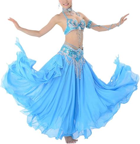 Yliansong Women Dancewear Belly Dance Performance Clothing Handmade Beaded Bra Set Belly Dance