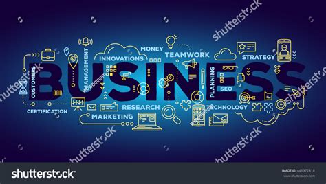 Vector Creative Illustration Business Word Lettering Stock Vector