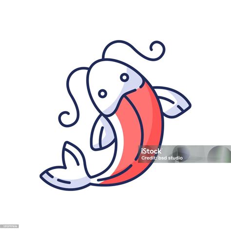코이 피쉬 Rgb 컬러 아이콘 비단잉어에 대한 스톡 벡터 아트 및 기타 이미지 비단잉어 연못 개념 Istock