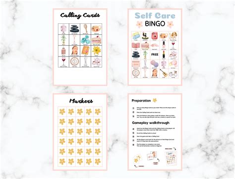 Self Care Bingo 30 Self Care Bingo Cards Self Care Birthday