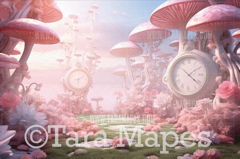 Pink Wonderland Alice In Wonderland Digital Background