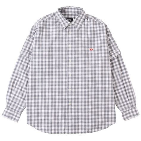 【楽天市場】 Diesel ディーゼル メンズ チェック柄 ダブルスリーブ オーバーサイズ 長袖コットンシャツ【s Doubler】【サイズm