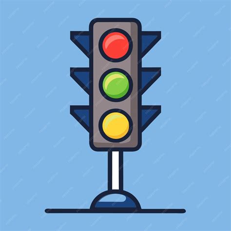 Un Dibujo De Un Semáforo Con La Palabra Parar En él Vector Premium
