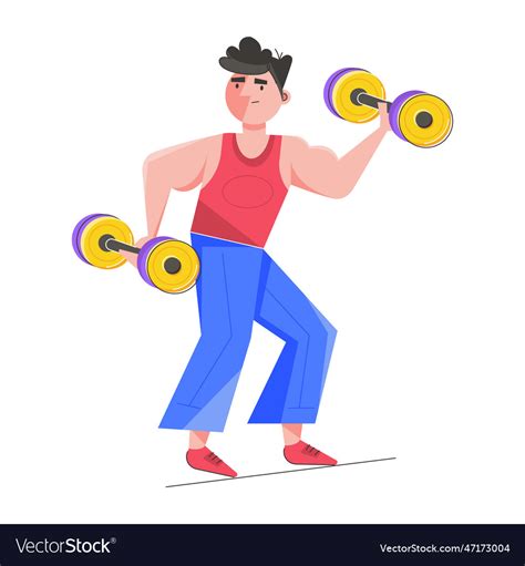 Dumbbell Exercise Royalty Free Vector Image Vectorstock