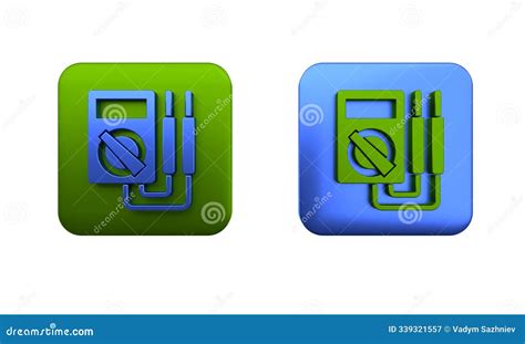 Colorful Ampere Meter Multimeter Voltmeter Icon Isolated On White Background Instruments For