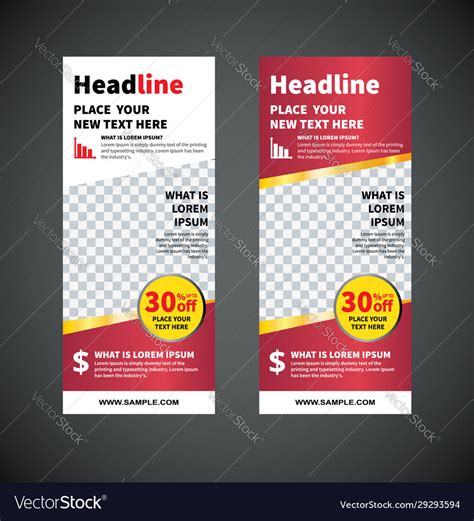 Roll Up Banner Vertical Design Template Royalty Free Vector