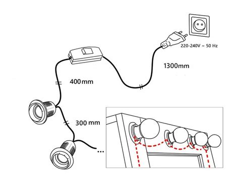 ᐉ Підсвічування Led гримувального дзеркала врізне 11 шт ручний вимикач Білий 4379 • Краща