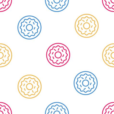 Premium Vector Food Seamless Pattern Donut Cake Vector Illustration