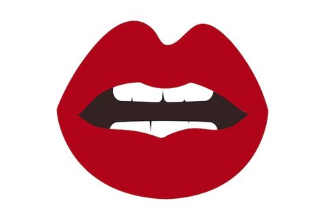 Boca sexy entreabierta de una chica expresión facial ilustración vectorial Vector Premium