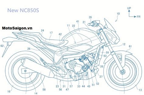 Honda tiết lộ bản vẽ naked bike NC850S với động cơ hoàn toàn mới
