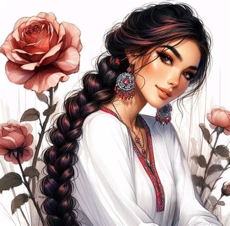 Пин от пользователя Maria Flores на доске Aww в 2024 г Иллюстрации девочек Этнические рисунки