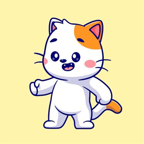 Premium Vector Cute Cat Hand Fist Cartoon Vector Icon Illustration