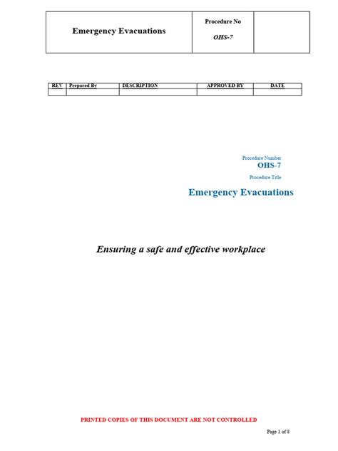 Ohs Emergency Evacuations Pdf