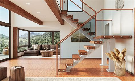 Interior Stair Stringers Modern Carbon Steel Stringer Floating Stairs