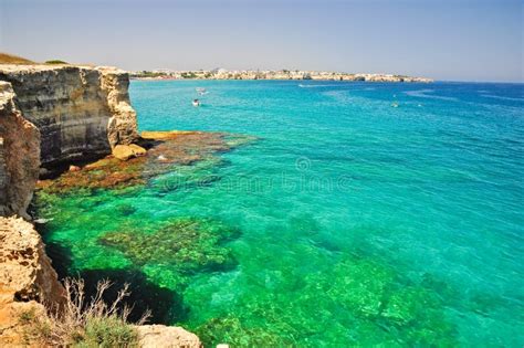 Schönste Küste Von Apulien Orso Bay ITALIEN Lecce Torre Dell