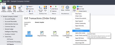 Current Users In Web Screen Sage 300 ERP 2020 Sage 300 ERP Tips