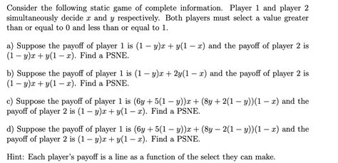 solved consider the following static game of complete