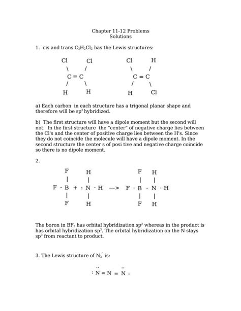 Chapter 11 12 Problems Solutions 1 Cis And Trans C2H2Cl2 Has The