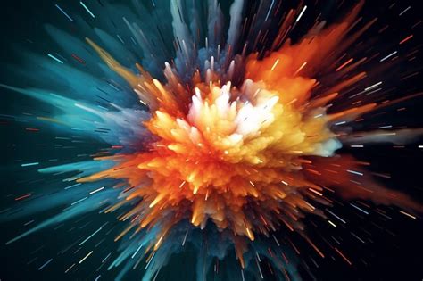 Premium Ai Image Dynamic Energy Burst With Vibrant Color And Explosive Motion Created With
