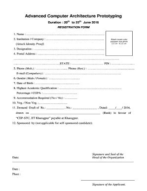 Fillable Online Cse Iitkgp Ac Advanced Computer Architecture Prototyping CSE IIT Kgp Cse