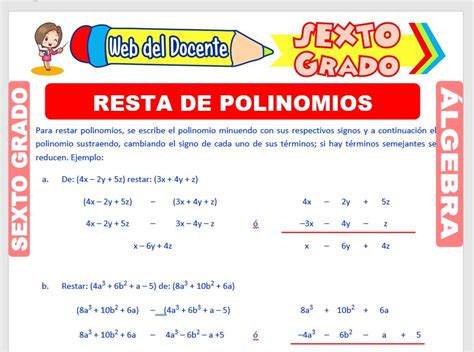 Como Se Resuelve La Resta De Polinomios Ripo