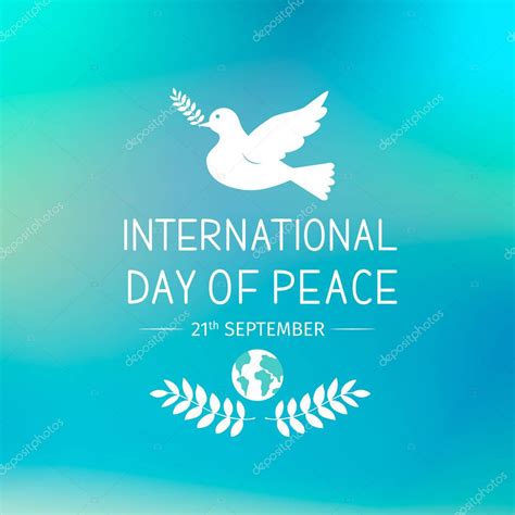 Letras Del Día Internacional De La Paz Con Paloma Voladora Y Sujetador