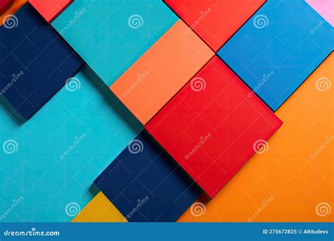 Bold Color Blocks On A Monochromatic Background Stock Image Image Of