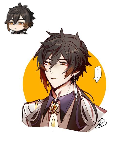 Zhongli 鍾離 神 イラスト ファンアート