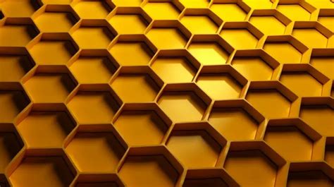 Random Hexagonal Pattern In Yellow 3d Design Background 3d Texture 3d