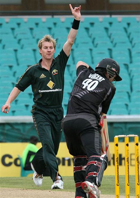 Brett Lee Celebrates Dismissing Brendon Mccullum