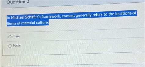 Solved Question In Michael Schiffer S Framework Context Chegg