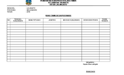 Detail Contoh Buku Tamu Umum Kantor Koleksi Nomer 16