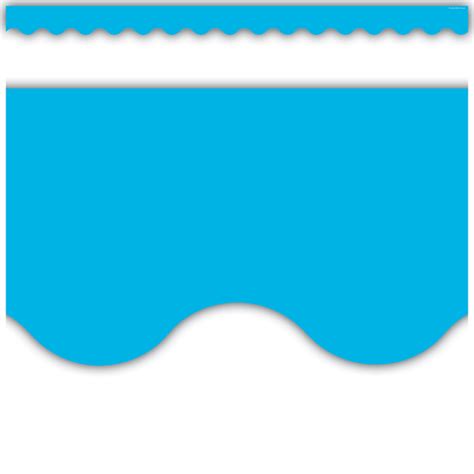 Aqua Solid Scalloped Border Trim Bell 2 Bell