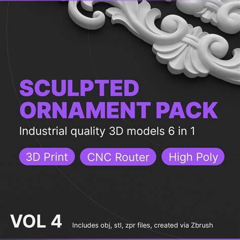 Cnc Sculpted Ornament Pack Vol 4 3d Model Collection Cgtrader